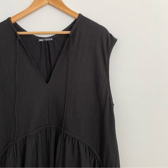Zara | Swim | Zara Baby Doll Waffle Black Swim Cover Up M | Poshmark